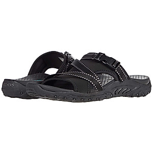 Skechers Women's Reggae-Perfect Planning Sport Sandal, Black/Black, 7