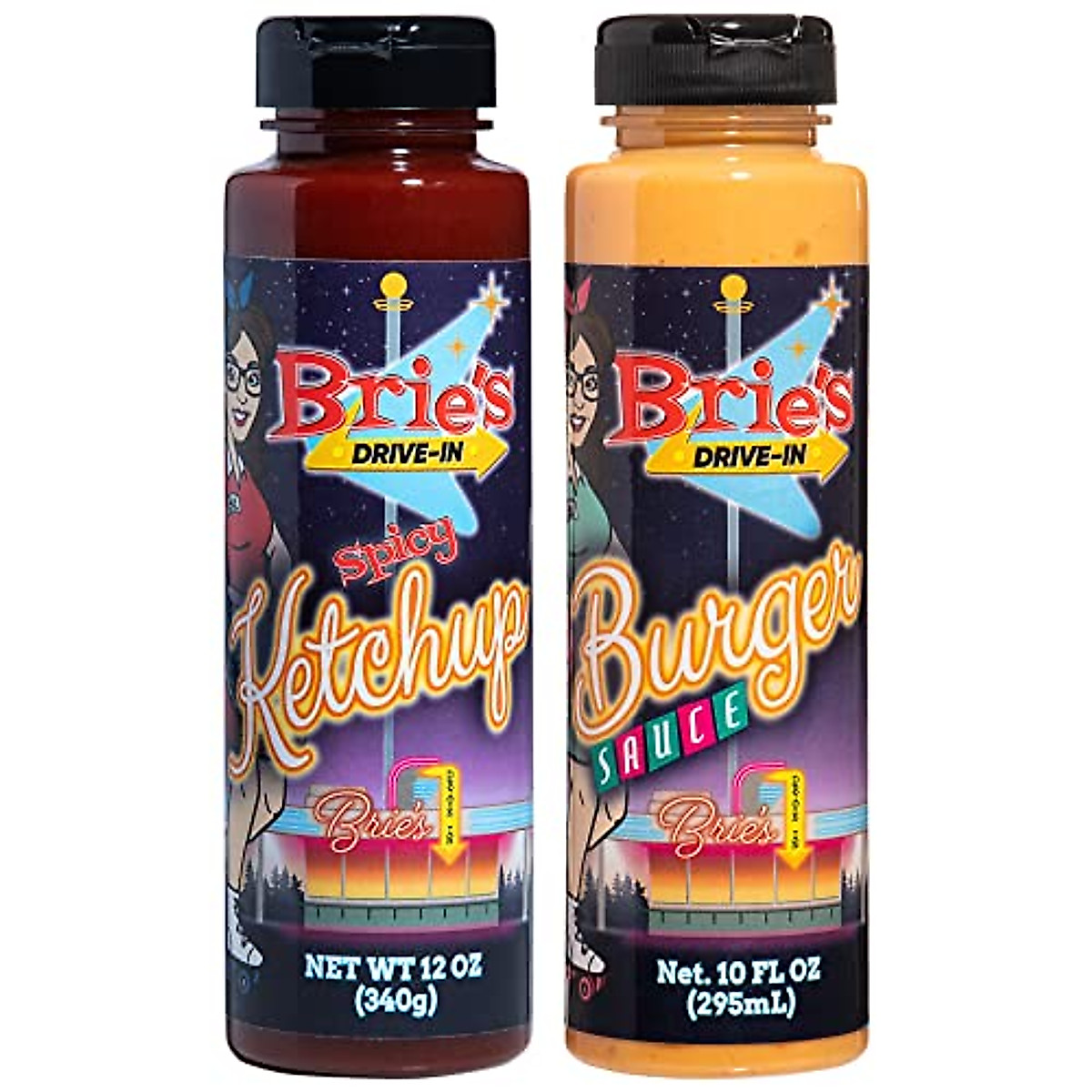 Brie's Drive-In Original Sauces (10oz) (Spicy Ketchup + Burger Secret Sauce)