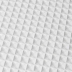 Creative Scents Fabric White Shower Curtain for Bathroom - Spa, Hotel Luxury Matt Waffle Weave Square Design, Water Repellent, 230 GSM Weighty Cloth, 72" x 72" for Decorative Bathroom Curtains