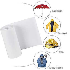 PandaHall 2m Nylon Repair Patches, White Self-Adhesive Nylon Patch Waterproof Clothing Repair Patches Stickers for Down Jacket Pant Shoes Tent Bag Boat Cover, 76x0.2mm