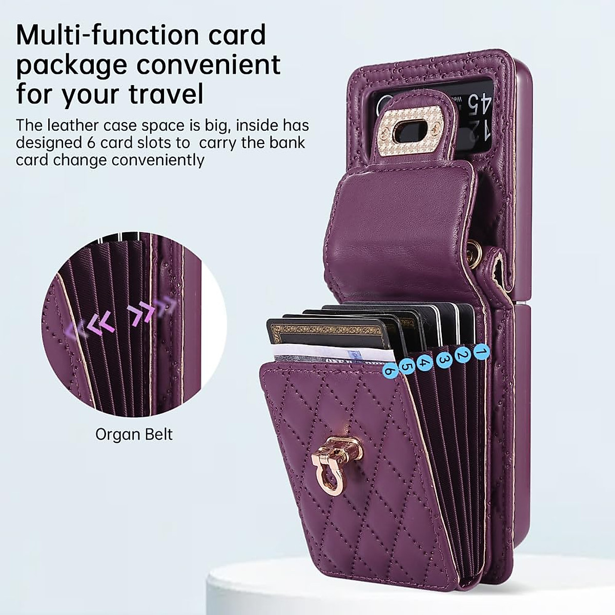 for Samsung Galaxy Z Flip 5 Wallet Case with Card Holder, Rhombus Crossbody Lanyard PU Leather Wallet for Women Men Protective Case,Pink,for Samsung Z Flip 3