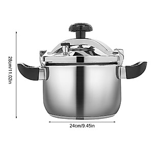Stainless Steel Pressure Cooker 6.35 Qt Durable Pressure Canner High Safety Double Valves Quick Cooking Eco-Friendly Cookware for All Stoves Induction Gas Electric for Family Meals