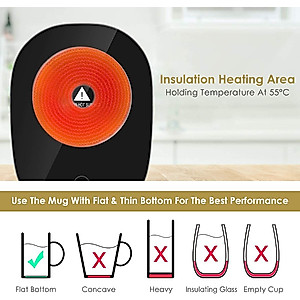 Coffee Mug Warmer, Smart Cup Warmer for Desk with Auto Shut Off, Electric Beverage Warmer, Candle Wax Cup Warmer Heating Plate for Women Valentine's Day Gifts Tea, Water, Cocoa