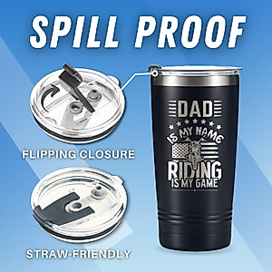 Onebttl Biker Dad Motorcycle Gifts for Men, Tumbler Travel Coffee Mug, Grandpa, Rider, Stainless Steel 20oz/590ml - Riding is My Game