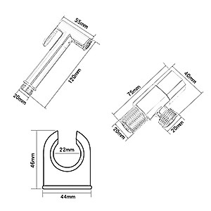 ZLOCYIVHE Bidet Shower Sprayer Head Toilet Handheld Bidet Sprayer Toilet Spray Gun Set with Hose White Brass Cold Water Handheld Toilet Bidet Sprayer Set Kit