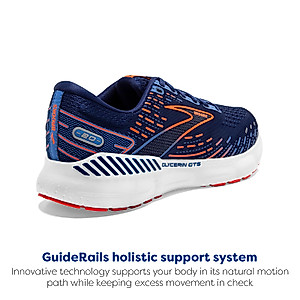 Brooks Men's Glycerin GTS 20 Supportive Running Shoe - Blue Depths/Palace Blue/Orange - 10.5 Medium