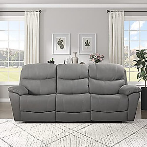 Lexicon Lapointe Wall-Hugger Power Double Reclining Sofa, Gray