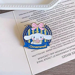 Kawaii White Dog Insulated Lunch Bag with Pin for Women, Reusable Large Capacity Lunch Box, Leakproof Lunch Tote Bag with Front Pocket, Lunchbox Container Thermal Cooler Bag Food Handbags for Work