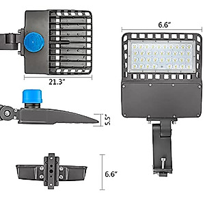 LED Parking Lot Light 200W, 5500K, 28,000LM (135LM/W ) LED Street Lighting with Dusk to Dawn Photocell, Commercial Adjustable Direct Arms Mount LED Shoebox Light, Ideal for Basketball Court,Stadium