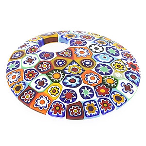 GlassOfVenice Murano Glass Color Splash Millefiori Pendant- Large Round