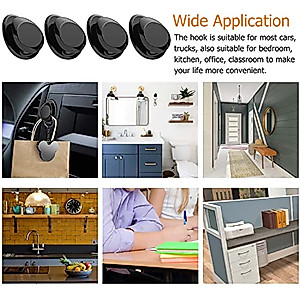 YUENTOEN Car Mini Hooks - Auto Adhesive Hooks, 4Pcs ABS Strong Adhesion Car Storage Hooks Stick on Dashboard Automotive Interior Accessories for Earphones Charging Cables Keys Bags Purse Towel Hat