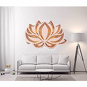 Mandala Yoga Room Night Light LED Multi-Layer Laser Cut Carved Light LED Elegant Wooden Mandala Hanging Light (Lotus)