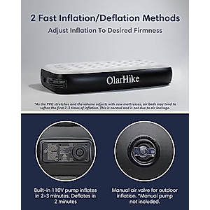 OlarHike Twin Air Mattress with Built in Pump,Inflatable Blow Up Mattresses Storage Bag for Camping,Travel&Guests,13" Airbed-High Speed Inflation Black Bed,Camping Accessories,Indoor