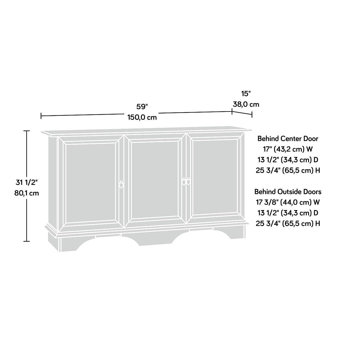 Sauder Viabella Storage Cabinet, Curado Cherry finish