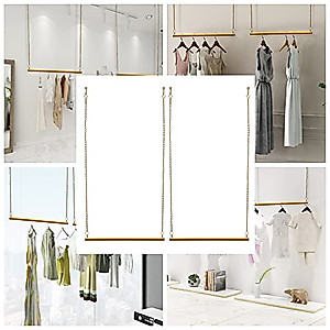 MARTEXBUY 2 Pcs Adjustable Height Clothing Storage Chain Garment Rack, Commercial Wedding Dress Hanging Rack, Ceiling-Mounted Cloth Display Shelf for Home Boutique Clothes Store