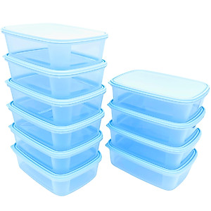 10 Pack To Go Food Storage Containers | Medium Size Rectangular Food Storage That Holds up to 35 Ounces of Food, Solids, or Liquids 35oz (4.22 cups) Leak Proof Microwave Freezer Dishwasher Safe