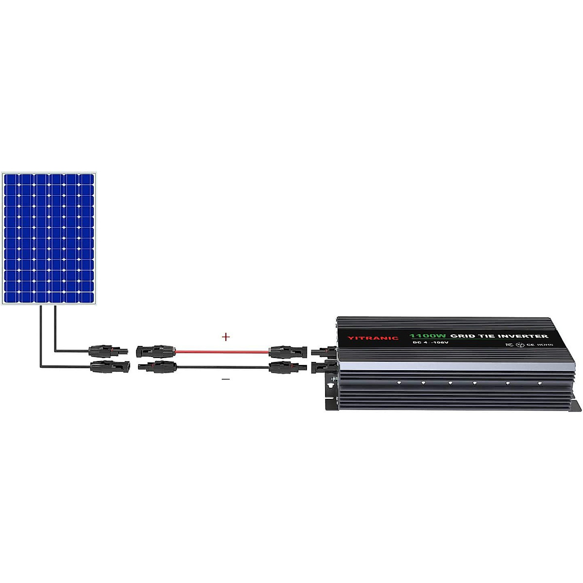 YITRANIC 1100 Watt Grid Tie Solar Inverter DC 46V - 114V to AC 110V 120V 60Hz with MPPT Function