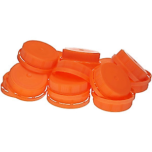 38MM Orange Tamper Evident Ratchet Caps/Lids for Plastic Juice Bottles, Clear Juice Bottles and more by EcoQuality (50)