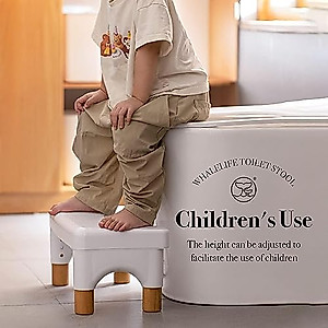 Toilet Stool,Poop Stool Adult for Bathroom Toilet Stool Squat Adult (White, Plastic Feet)
