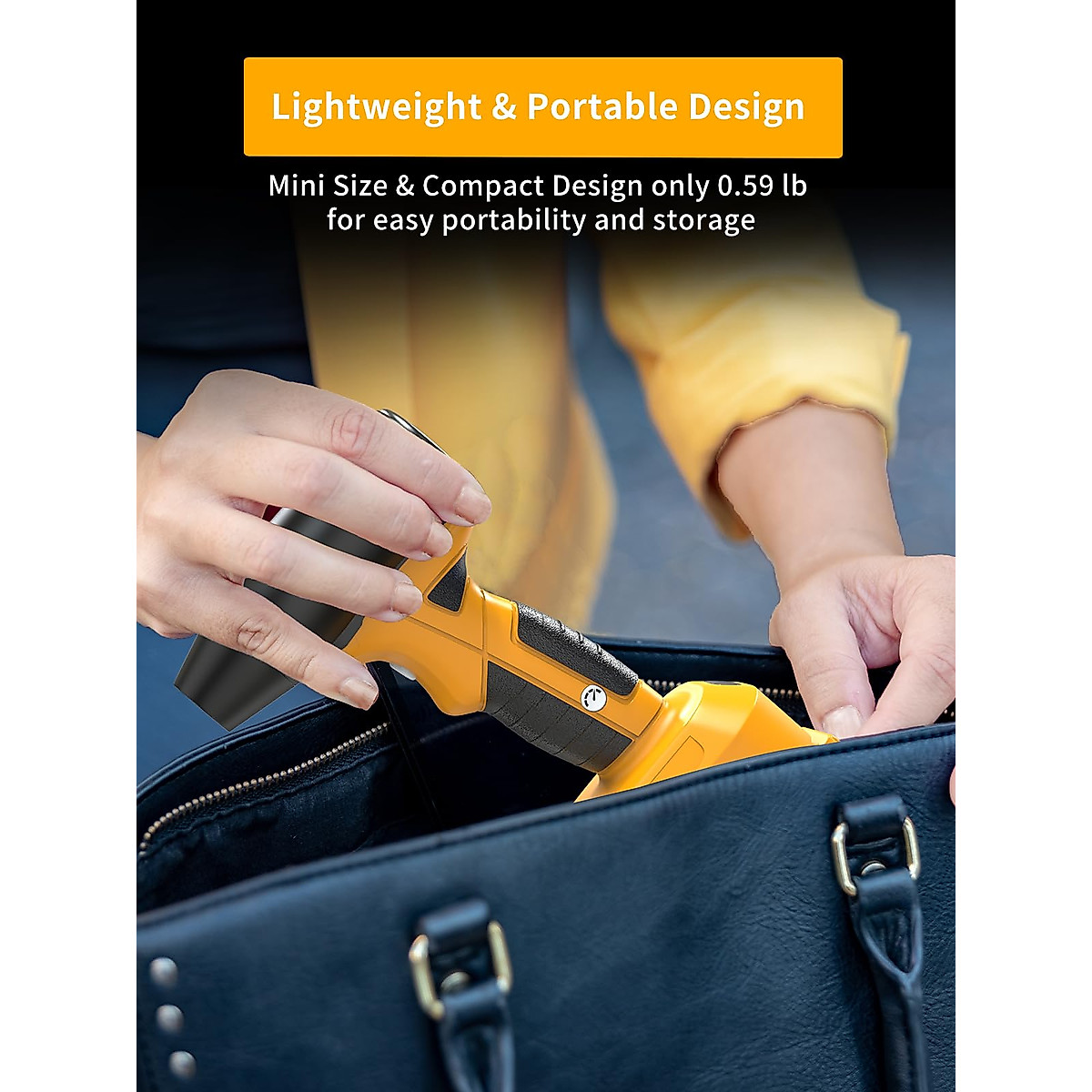 Mini Jet Dry Blower for Dewalt 20V Battery with Brushless Motor Handheld Jet Fan with 4 Gears Adjustable for Garages Sawmill Home Workshop Car Cleaning (No Battery)