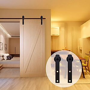 CCJH Sliding Barn Door Hardware Kit 4FT for Single Wood Door Heavy Duty Slide Smoothly and Quietly