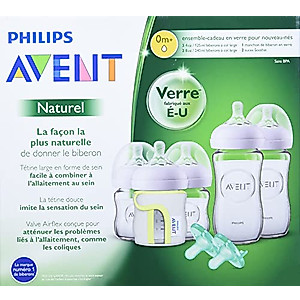 Philips Avent Natural Glass Bottle Baby Gift Set, SCD201/01