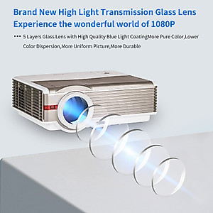 Mini Portable Projector 5200mAh Battery, Pocket Outdoor 3D Movie WiFi Projector Wireless HD Cinema Airplay Mirroring for Smart iOS Android Phone/Laptop, Small DLP Projector for DVD TV Stick HDMI USB