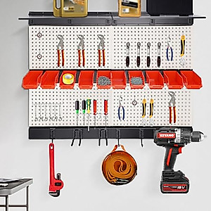 Erhdexzhg Tool Storage Kit, Garage Storage Wall Organizer, Tool Storage Rack,Wall Mount Garden Tool Organizer,Tool Holder for Hanging Rake Broom Mop Snowboard,Yard Shed Organizer Rack