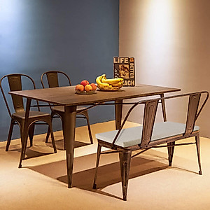 baibu 40 Inch Metal Bench Cushion with Ties, Non-Slip Rectangle Bench Seat Cushion Kitchen Bench Cushion with Machine Washable Cover - One Pad Only (Beige, 40x15x1.5in)