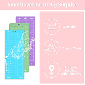 HTVRONT Standard Grip Cutting Mat For Cricut Joy - 3 Pack 4.5"X12" Quilting Mats For Cardstock HTV Crafts, Standard Adhesive Sticky Green Cut Mats Replacement Accessories for Cricut Mats