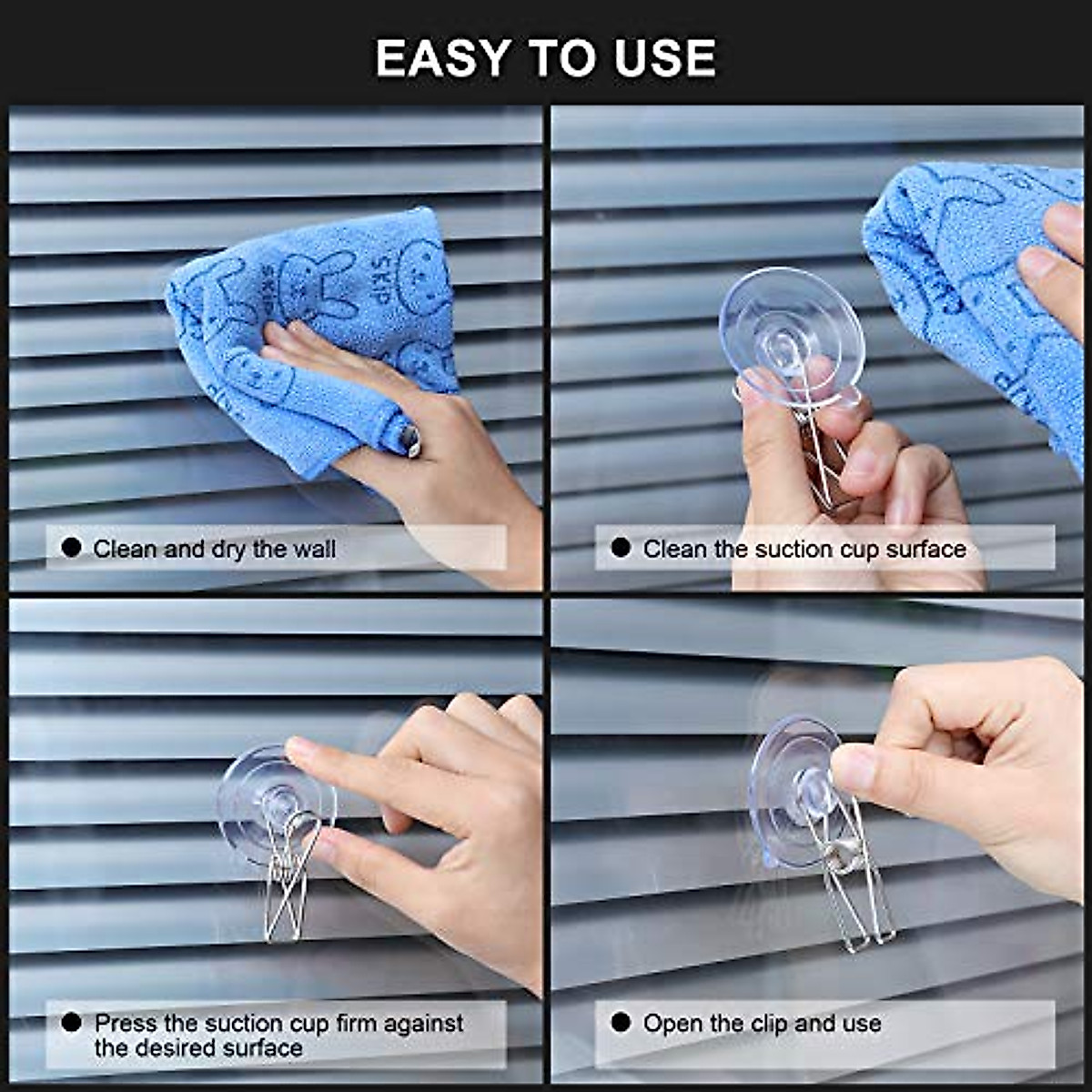 16 Pieces Suction Cup Clips Plastic Round Suction Cup Clamp Holder Suction Cups with Clips Heavy Duty for Hanging Home Office Accessories