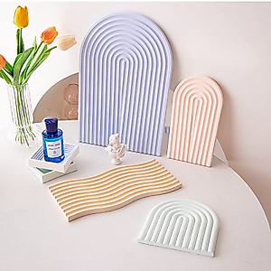 2 Set Tray Silicone Resin Mold Wave Shaped Epoxy Silicone Casting Molds for Cup Fruit Candy Vase Storage Holder Articles Ornaments,3D DIY Making Home Display Decor Crafts