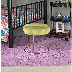 Linon Light Green and Gold Vanity and Accent Talulah Stool