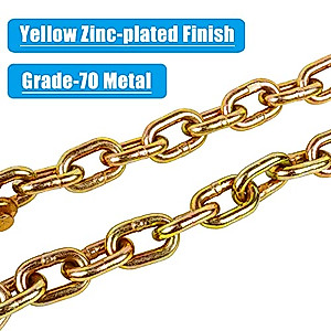 Tnyeobae 35" Trailer Safety Chain with 3/8" Clevis Snap Hook,Grade-70 Heavy Duty Binder Chain(Pack of 2)