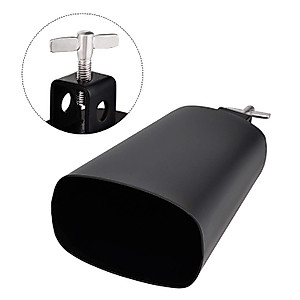 EASTROCK 6 Inch Metal Steel Cowbell and Black Rattles Hand Percussion Set for Drum Set, Band accompaniment, Party