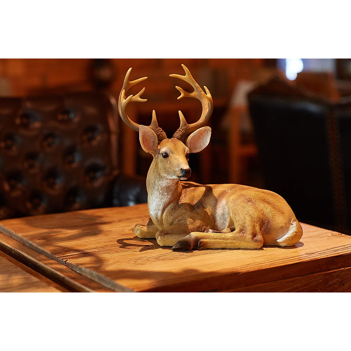 JHVYF Resin Deer Statue Home Office Decor Animal Figurine Decorations Lawn Decor Garden Sculpture -20" H Standing Deer + 14" Standing Doe