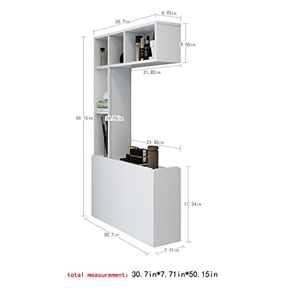 Pmnianhua Floating Desk,Wall Mounted Desk Folding,Space Saving Desk,Folding Wall Desk for Small Space Apartment Bedroom(White)