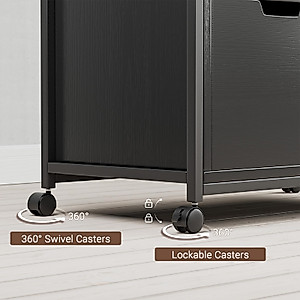 YaFiti File Cabinet for Home Office, 3 Drawer Lateral Filing Cabinets for Printer Stand with Storage and Socket USB Charging Port fits A4 or Letter Size, Black