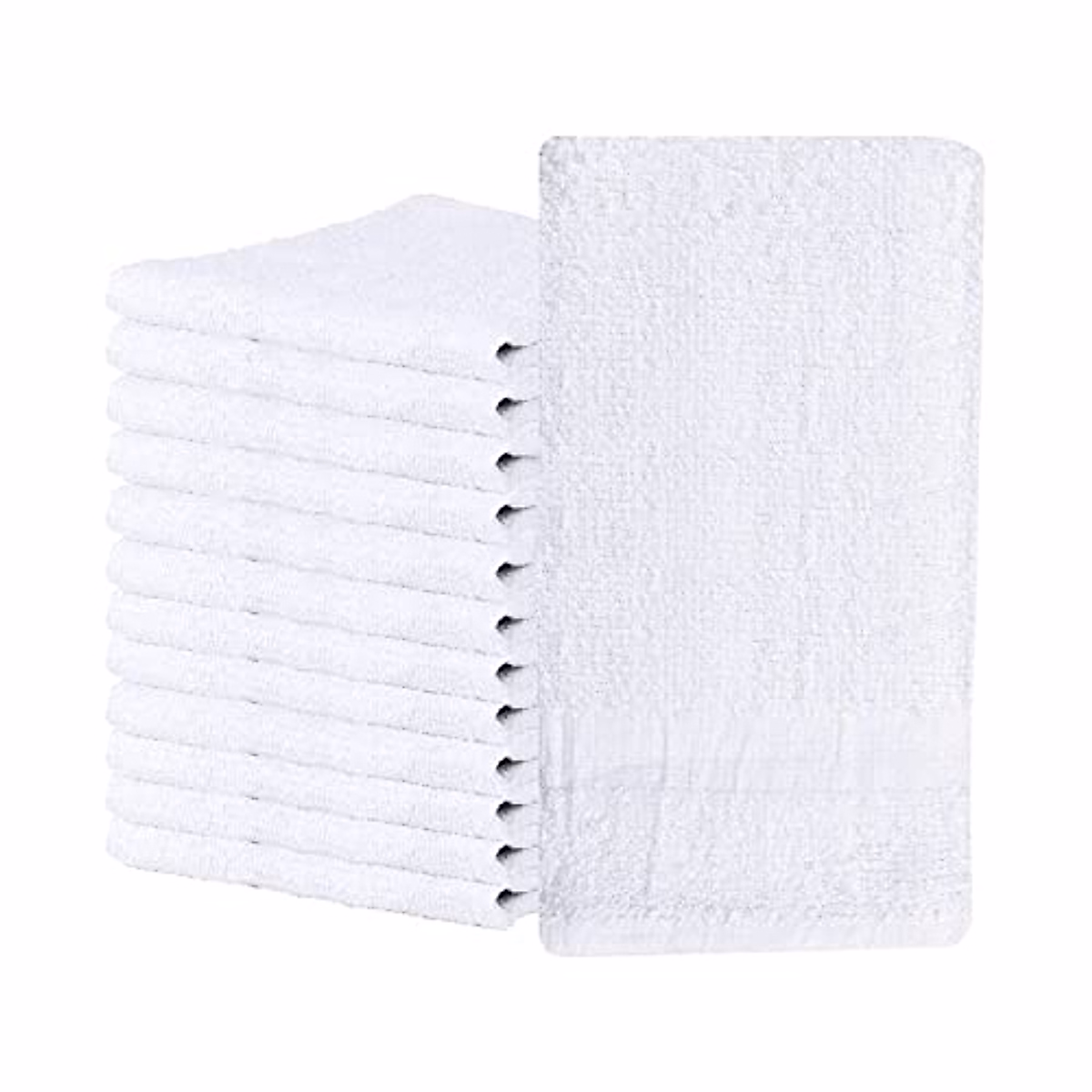 Pearl Linens Economy Cotton Washcloth Bulk Pack- Use as Gym Towels, Hand Towels, Pet Towels, Kitchen Towels, Dishcloth Sets, Pack of 12, Soft, Highly Absorbent, 400 GSM, 12 x 12 Inches