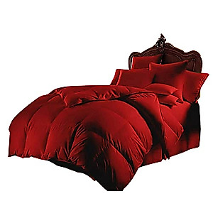 Soft Bed in Bag 1000 Series Egyptian Cotton 7 Piece 500 GSM Warm Comforter Set ( Comforter + Flat Sheet + Fitted Sheet 16" Deep + 4 Pillow Cases ) Bedding Set Oversized King Burgundy