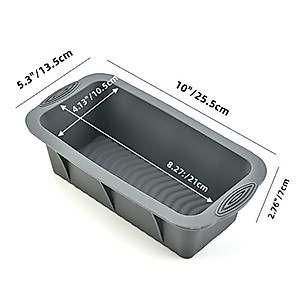 XZJMY 2 Pack Silicone Square Cake Pan,8x4 Inch Bread Loaf Pans,Silicone Baking Pan Non-Stick, Easy Release,Baking Pan for Baking -for Homemade Bread,Toast, Cakes (Silicone, 8x4)