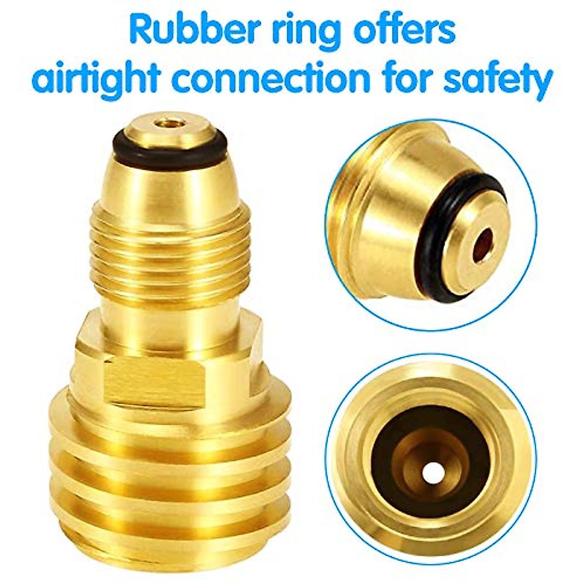 MOFLAME 2 Pack of Propane Tank Adapter Fitting,Converts POL LP Tank Service Valve to New QCC1/Type1 Adapter