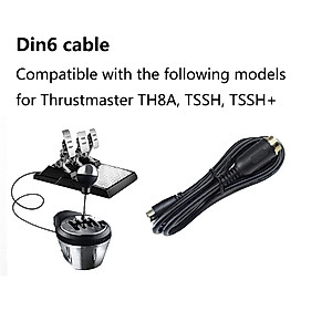 ZLiT Connection Din6 USB Cable Adaptation Fit for Thrustmaster TH8A Cable Hand-Row TSS Handbrake Signal Line (Din6)