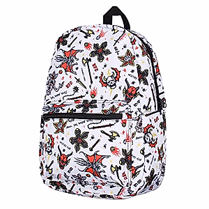 Bioworld Stranger Things Backpack Hellfire Club Allover Print Laptop School Travel Backpack