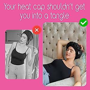 Tifara Beauty Deep Conditioning Cordless Heat Cap for Spa Care at Home, Gel Thermal Technology for Scalp Treatment, Natrual Hair Steamer Gel Cap, Black