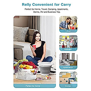 Portable Washing Machine, Mini Washing Machine Ultrasonic Turbine Wash, Mini Portable Washer for Underwear, Sock, Baby Clothes, Travel, Camping, Dorm, RV, Home Foldable Small Portable Laundry Machine