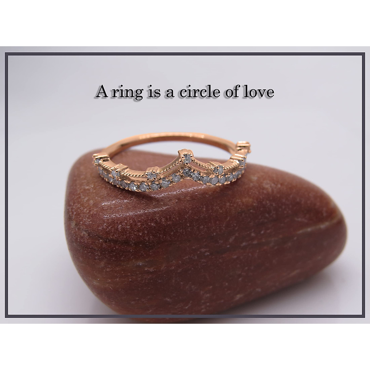 Dazzlingrock Collection Round White Diamond Beaded Chevron Wedding Band for Women (0.25 ctw, Color I-J, Clarity I2-I3) in 10K Rose Gold, Size 7