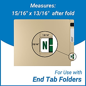 Doctor Stuff - File Folder Labels, Alphabet Letter N, Jeter/TAB 5100 - JXAM Series Compatible Alpha Stickers, Dark Green, 15/16" x 1-5/8", 225 Labels per Package
