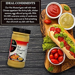 KA-ME Hot Mustard 7.25 oz, Asian Ingredients and Flavors, No Preservatives/MSG, Condiments For Egg & Spring Rolls, Fried Wonton, Roasted Pork Belly, Chinese Beef Hot Pot and Many More