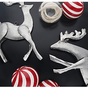 Christmas Ornaments | Made of Glass | Crafted by Hand | Peppermint Red and White Candy Style Decor | Ideal with Christmas Lights | Christmas Tree Decorations | Set 12 pcs | 2.4in (6cm) diameter